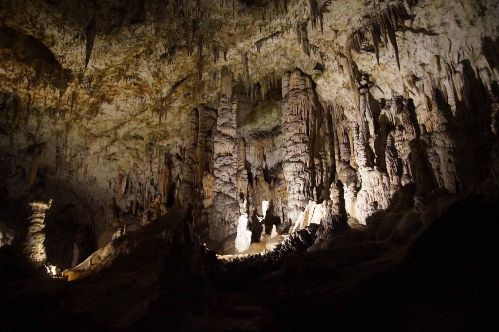 Met een treintje door de grotten van Postojna, Slovenië
